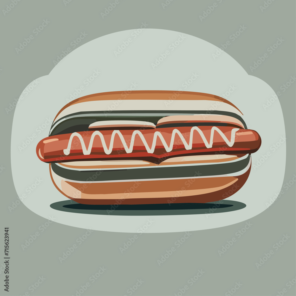 delicious fast food hot dog for poster menus brochure, web. Vector ...