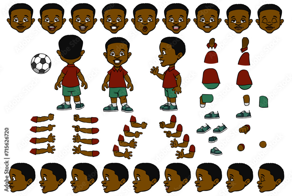 Set of elements for creating a boy character animation. boy with ...