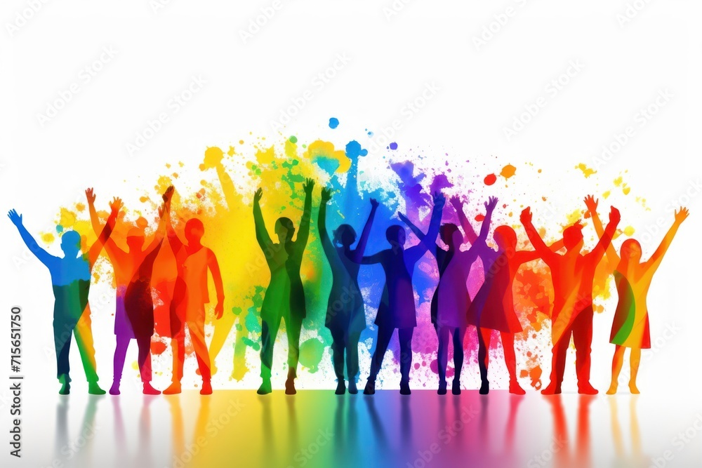 Illustration Stock Diversity in Society concept. LGBT and LGBTQ rainbow ...