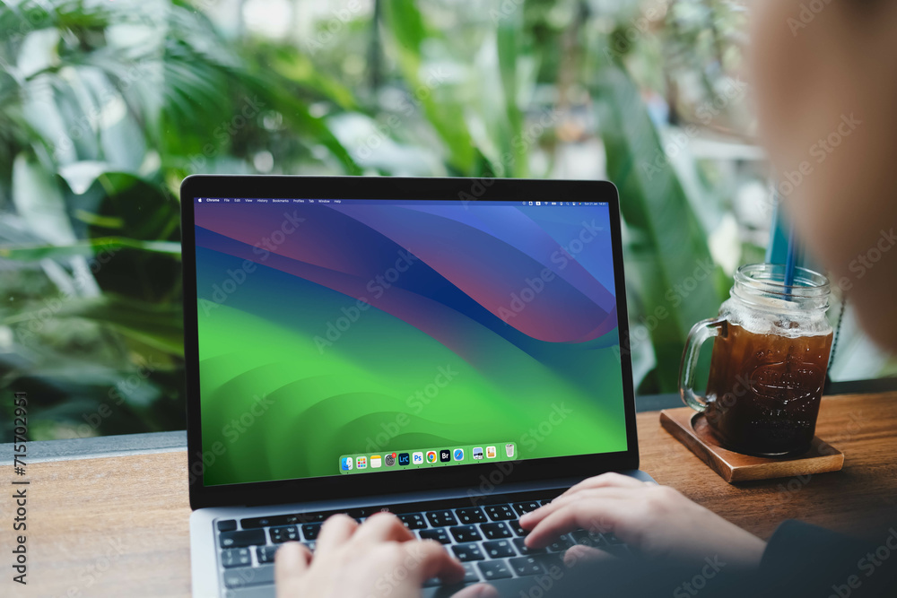 Bangkok. Thailand. JAN 23,2024 : Close-up of MacBook Pro laptop ...