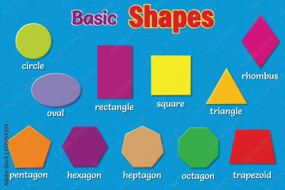 Basic Shapes. School. Kids. Vector illustration. Stock Vector | Adobe Stock