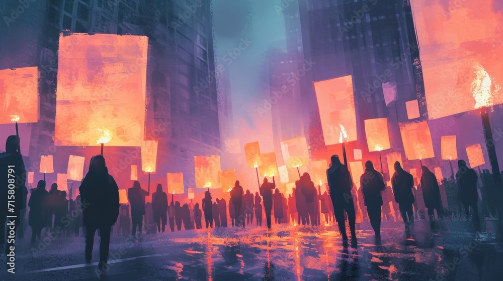 Non-Violent Protests and Movements: Candles and Placards and conceptual ...