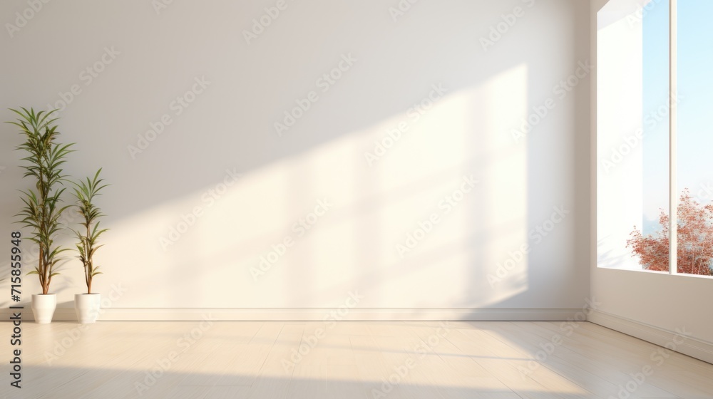 Clean and simple light color interior wall empty room background or ...