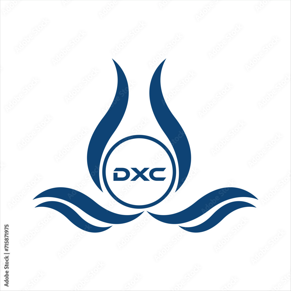 DXC letter water drop icon design with white background in illustrator ...