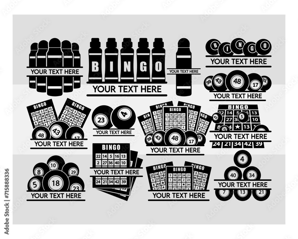 [BAE] å_Bingo Split Monogram Bundle, Bingo SVG, Bingo Silhouette, Bingo ...