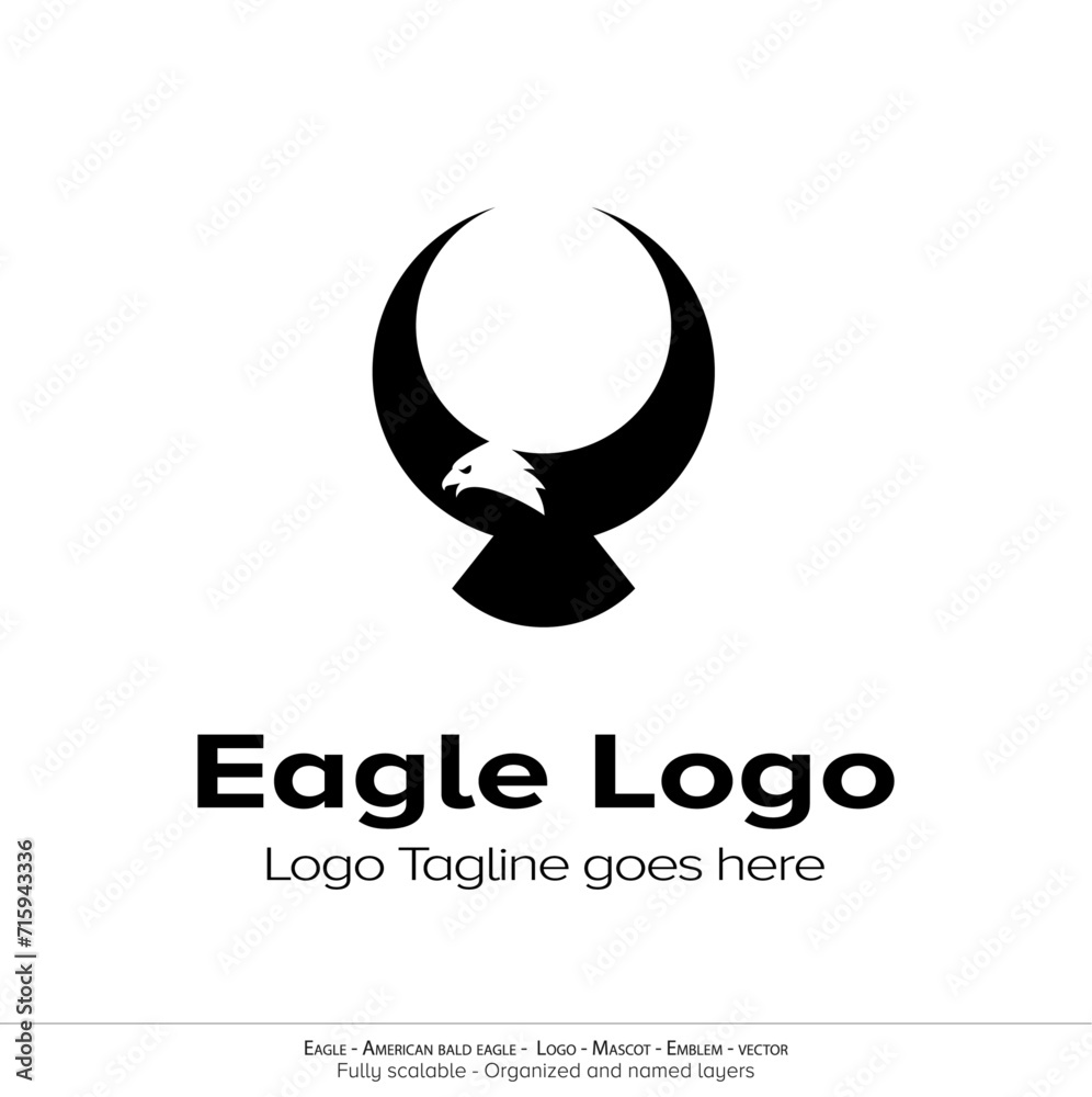 Eagle Logo, Flying Bird Emblem. dove mascot. American Bald Eagle ...