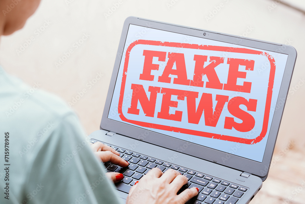 January 22, 2024, Brazil. The Fake News text is seen displayed on ...