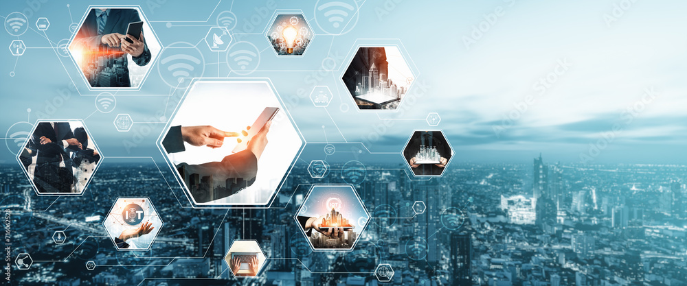 Communication technology , smart connection IOT and people network ...