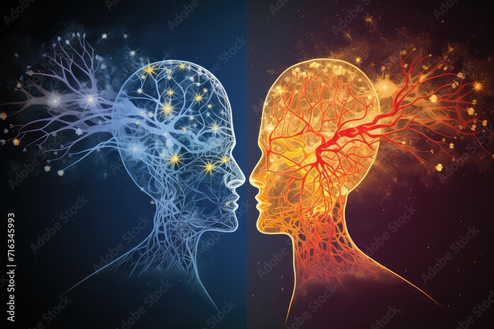 Fractal yellow light brain illustration, educational research ...