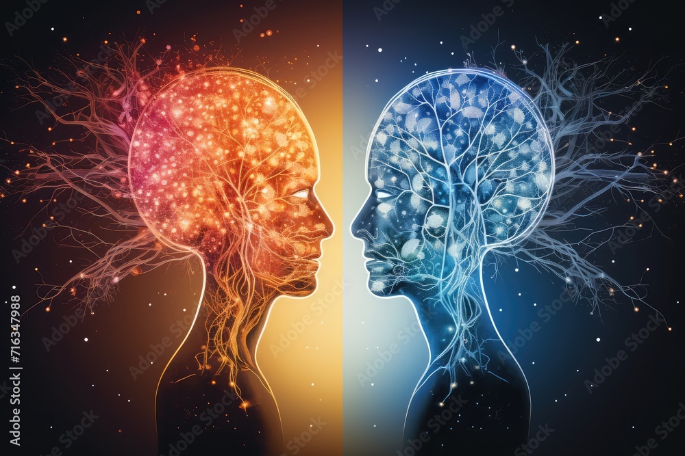 3d illustration of brain render, Neurotransmitters in the CNS and PNS ...