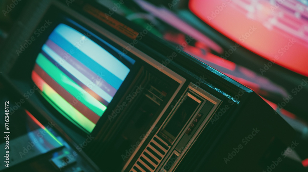 Vhs Bad Noise Retro 80'S, 90'S Vintage Switch Turn Off Television ...