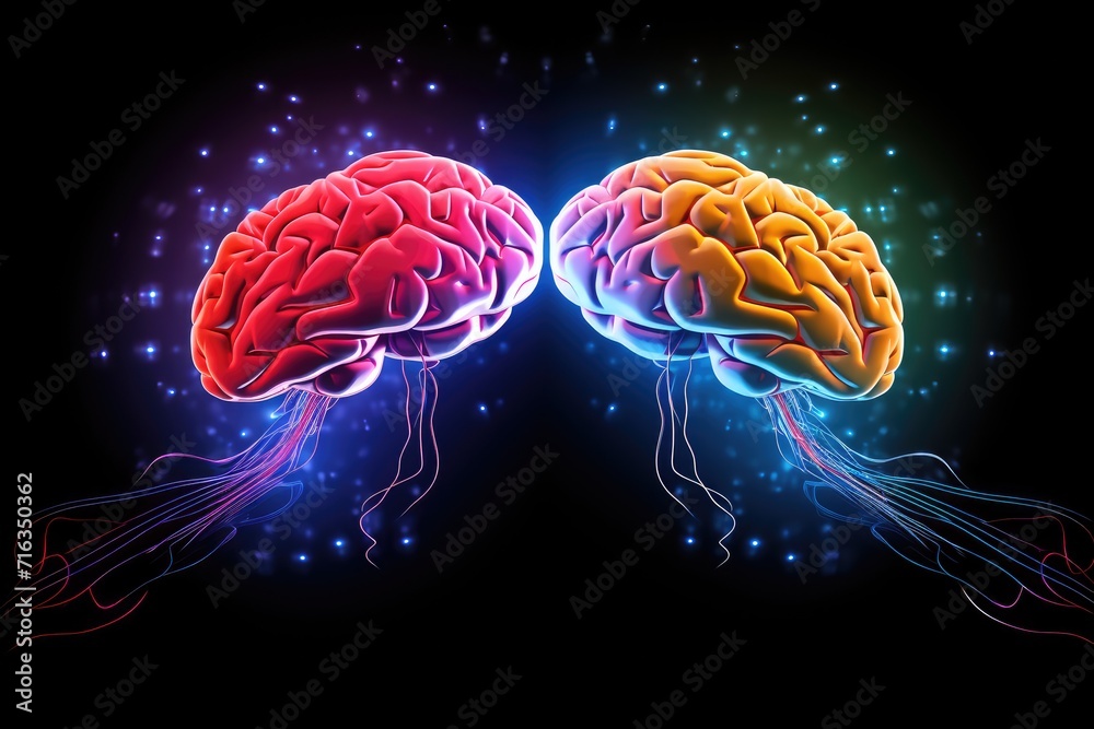 Stock-Illustration „Human Mind Brain neurons Neuroplasticity transmit ...