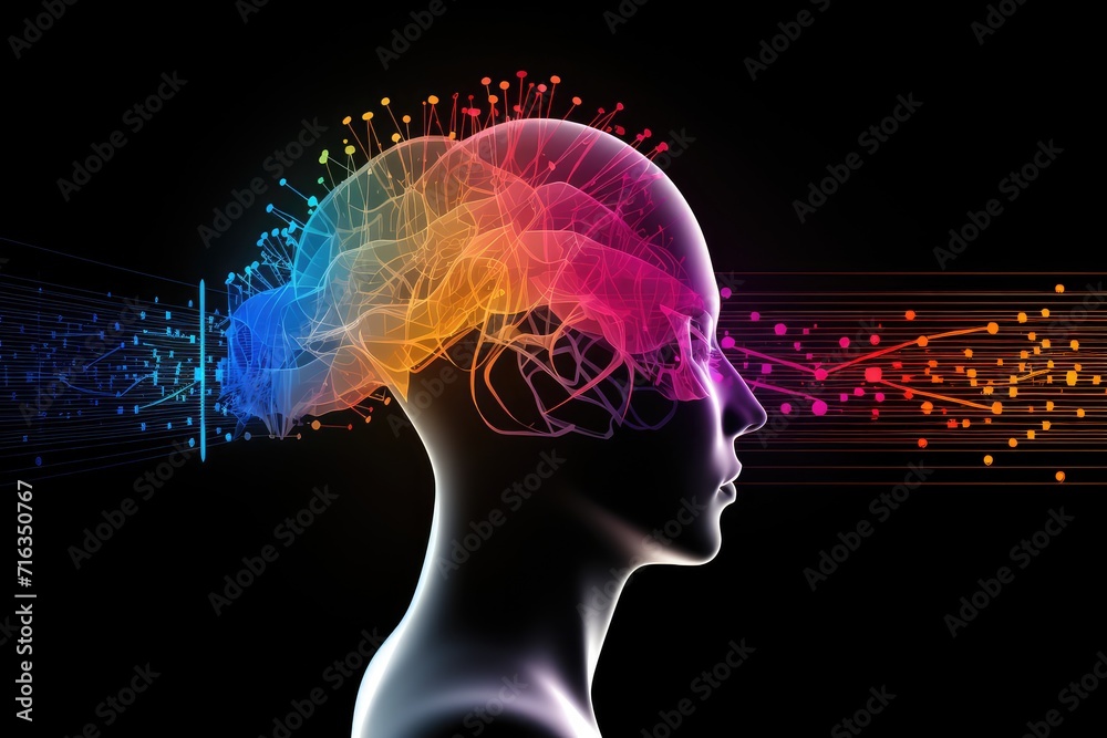 Stock-Illustration „Human Mind Brain neurons Neuroplasticity transmit ...