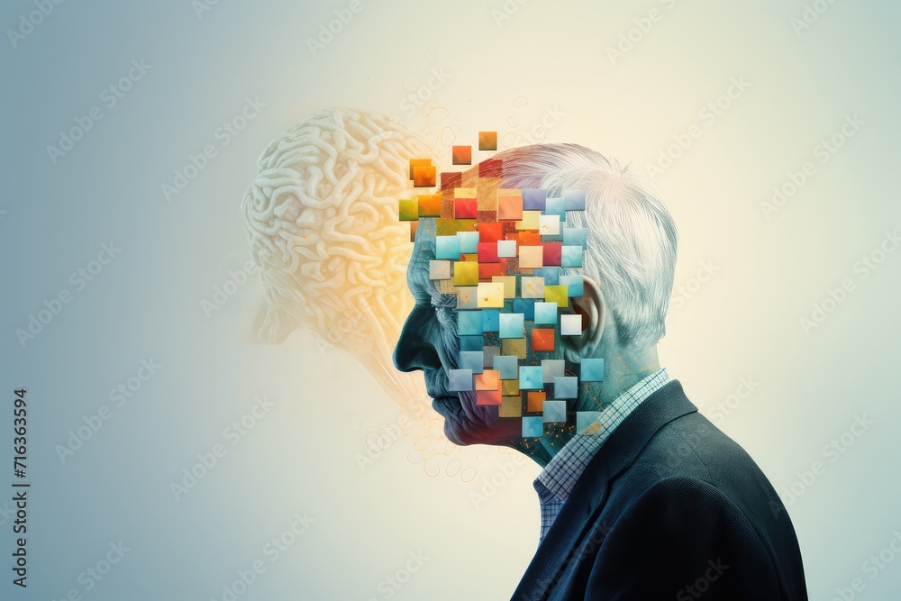 Stock-Illustration „Neuronal network creativity, head surgery ...