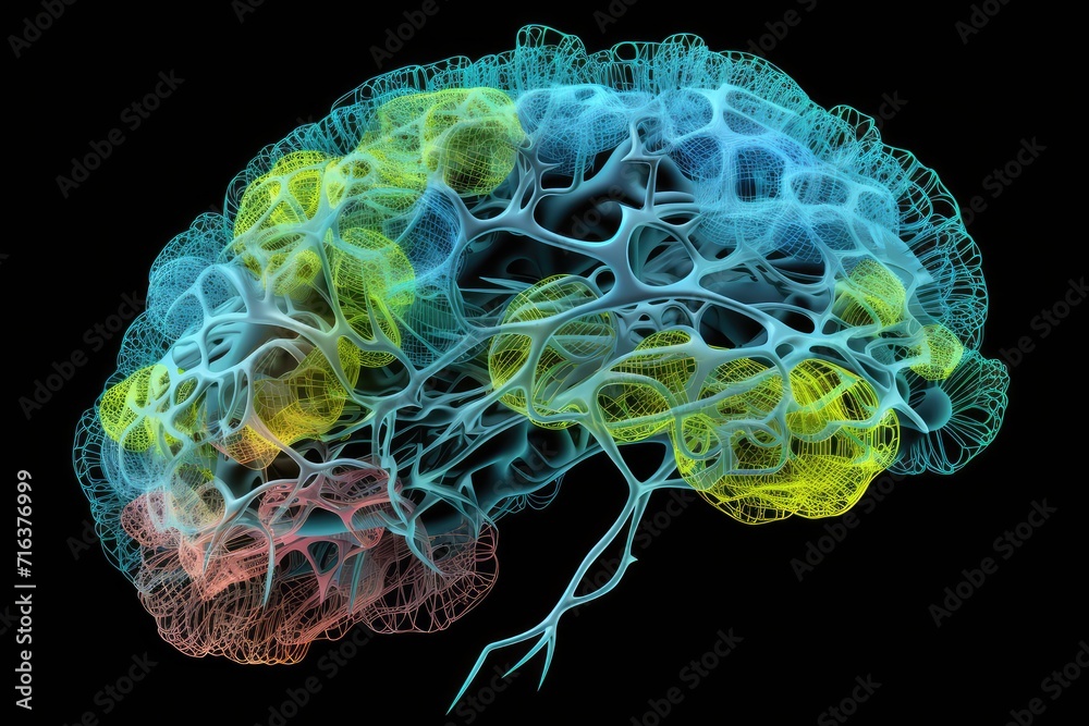 Illustration Stock Green brain amygdala's role in emotional processing ...