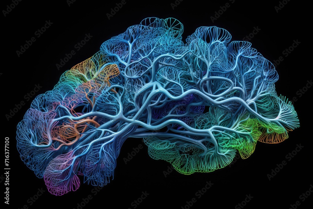 Illustration Stock Green brain amygdala's role in emotional processing ...