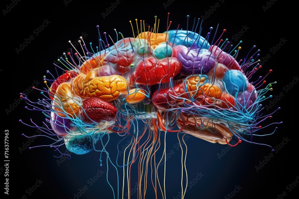 Stock-Illustration „Chiari malformation spatial perception. Brain tumor ...