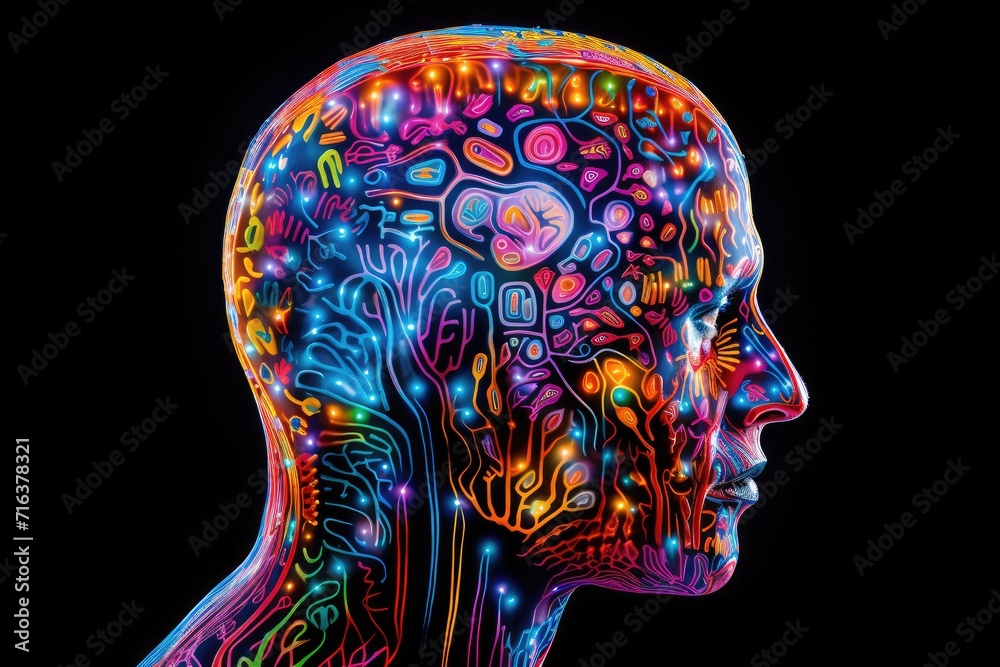 Stock-Illustration „Chiari malformation spatial perception. Brain tumor ...