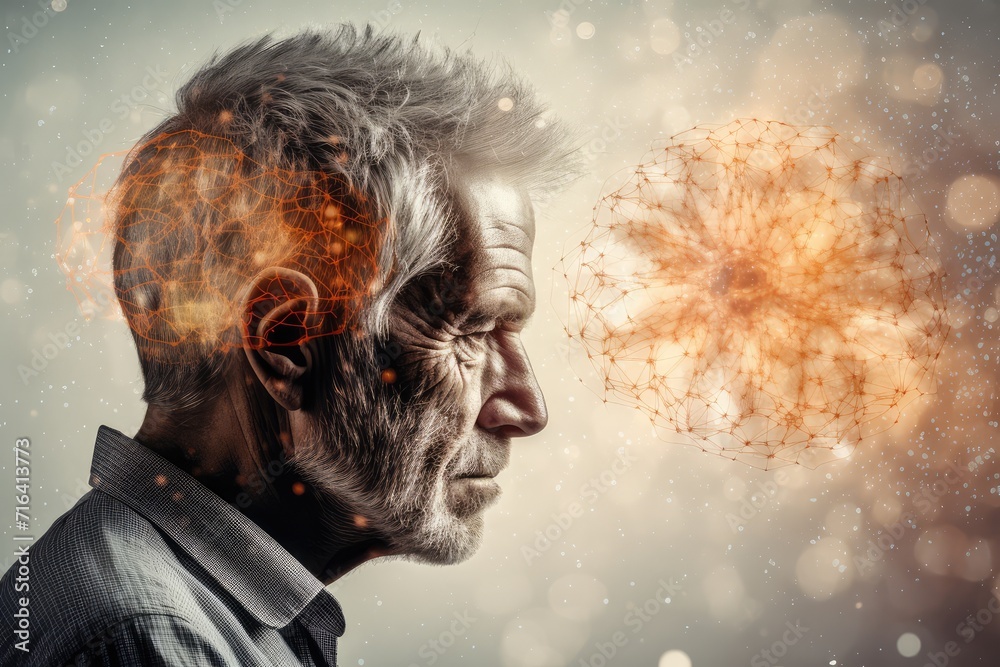 Stock-Illustration „Colored Motley Brain Axon Mind tracing dance of EEG ...