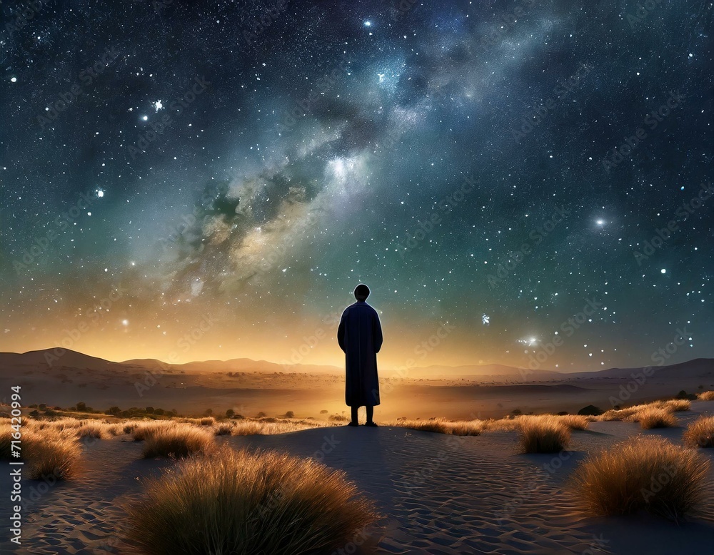 Photo Stock Abraham gets a promise from God under a sky full of stars ...