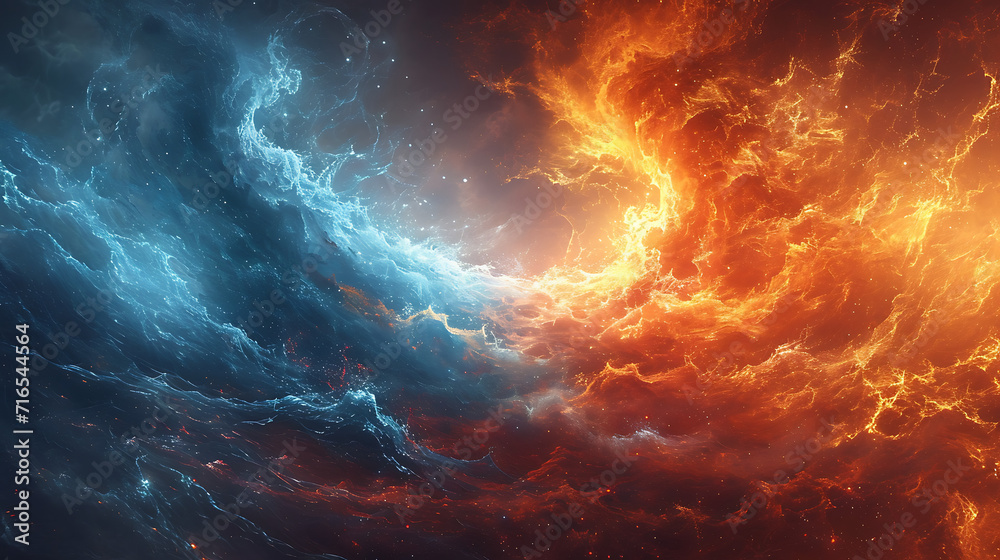 Fire and water - Elemental Clash: Illustrating the Dynamic Encounter of ...