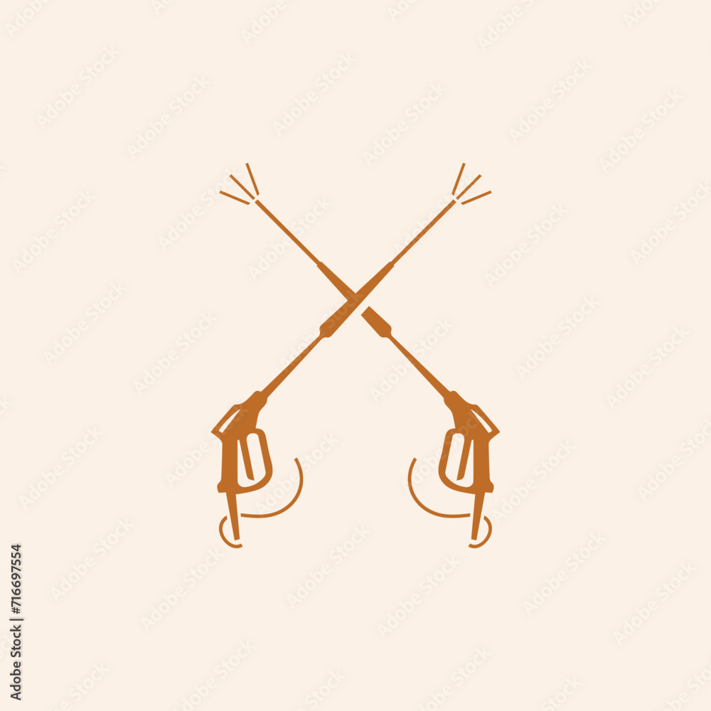 High pressure washer gun icon set. pressure power washing gun linear ...