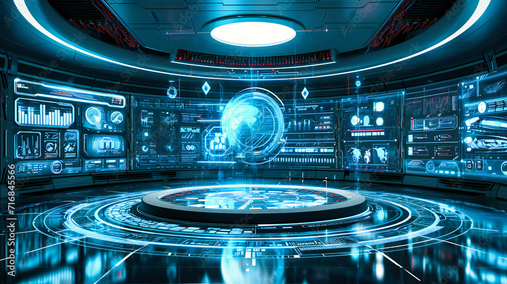 Sci-Fi Command Center: Futuristic Technology with Holographic ... Sci-Fi Command Center: Futuristic Technology with Holographic ...