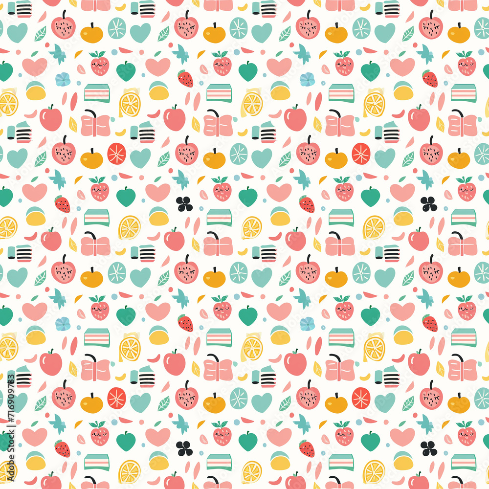 Teacher appreciation symbols seamless pattern. Gift wrapping, wallpaper ...