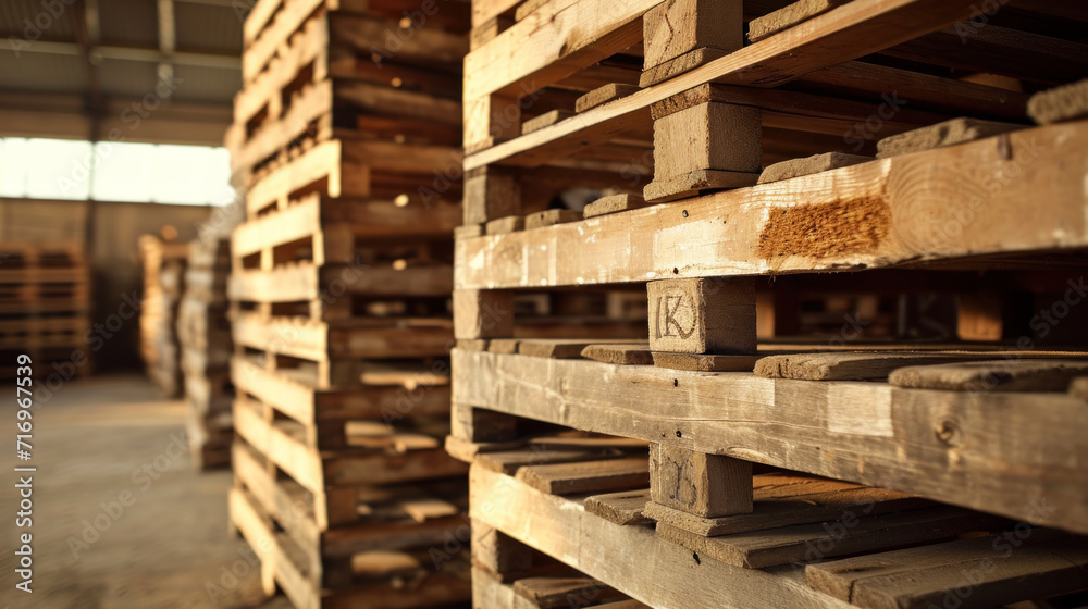 Photo Stock Wooden Pallets. Wooden pallets Stacked upon each other ...