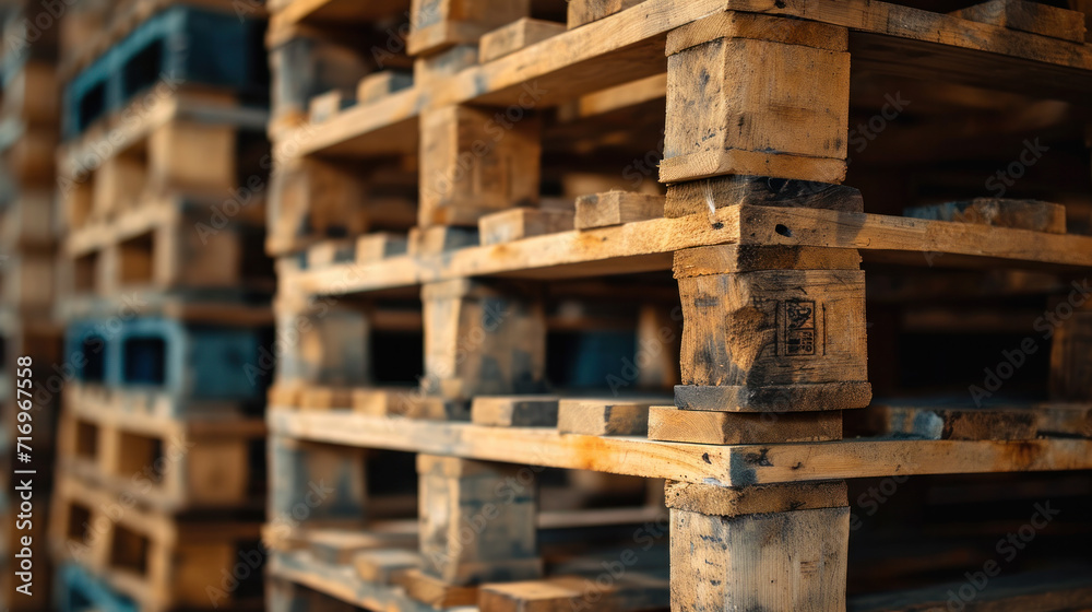 Photo Stock Wooden Pallets. Wooden pallets Stacked upon each other ...