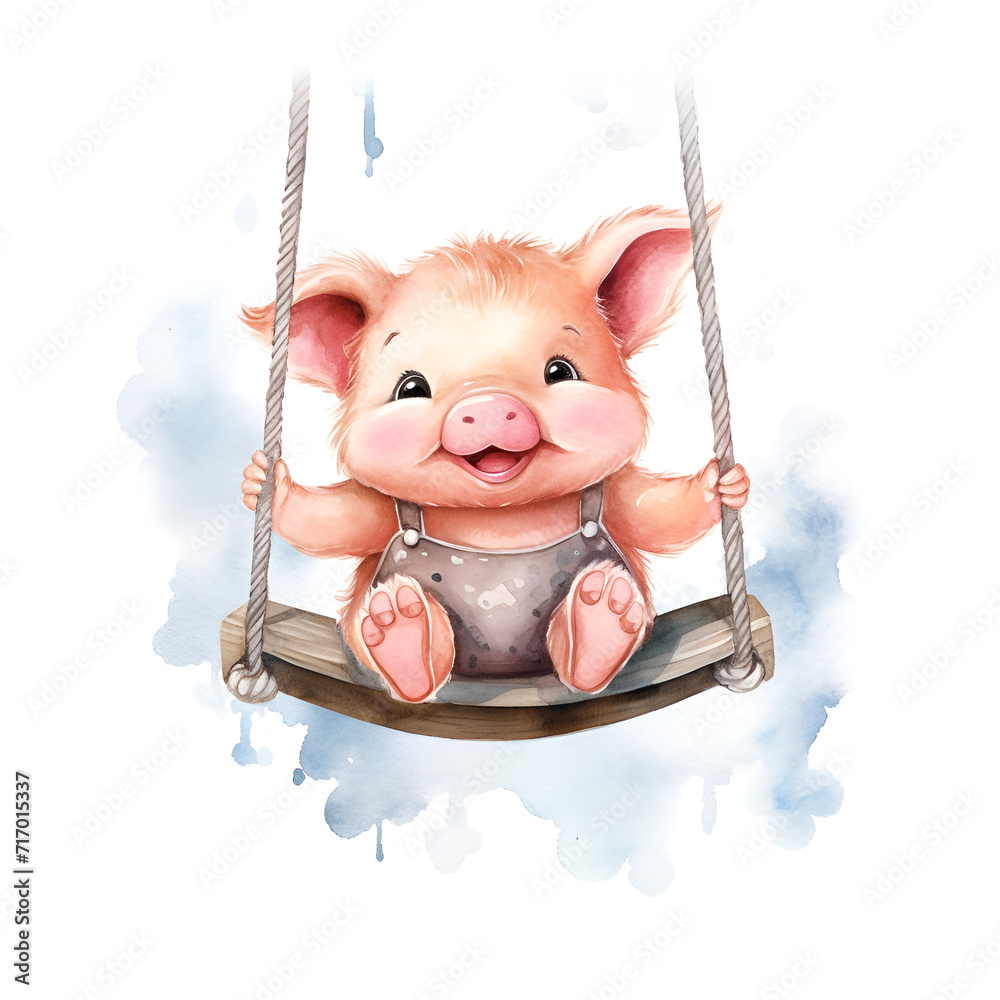 Beautiful Pig Watercolor Clipart, Cute Design for Your Project, Ai ...