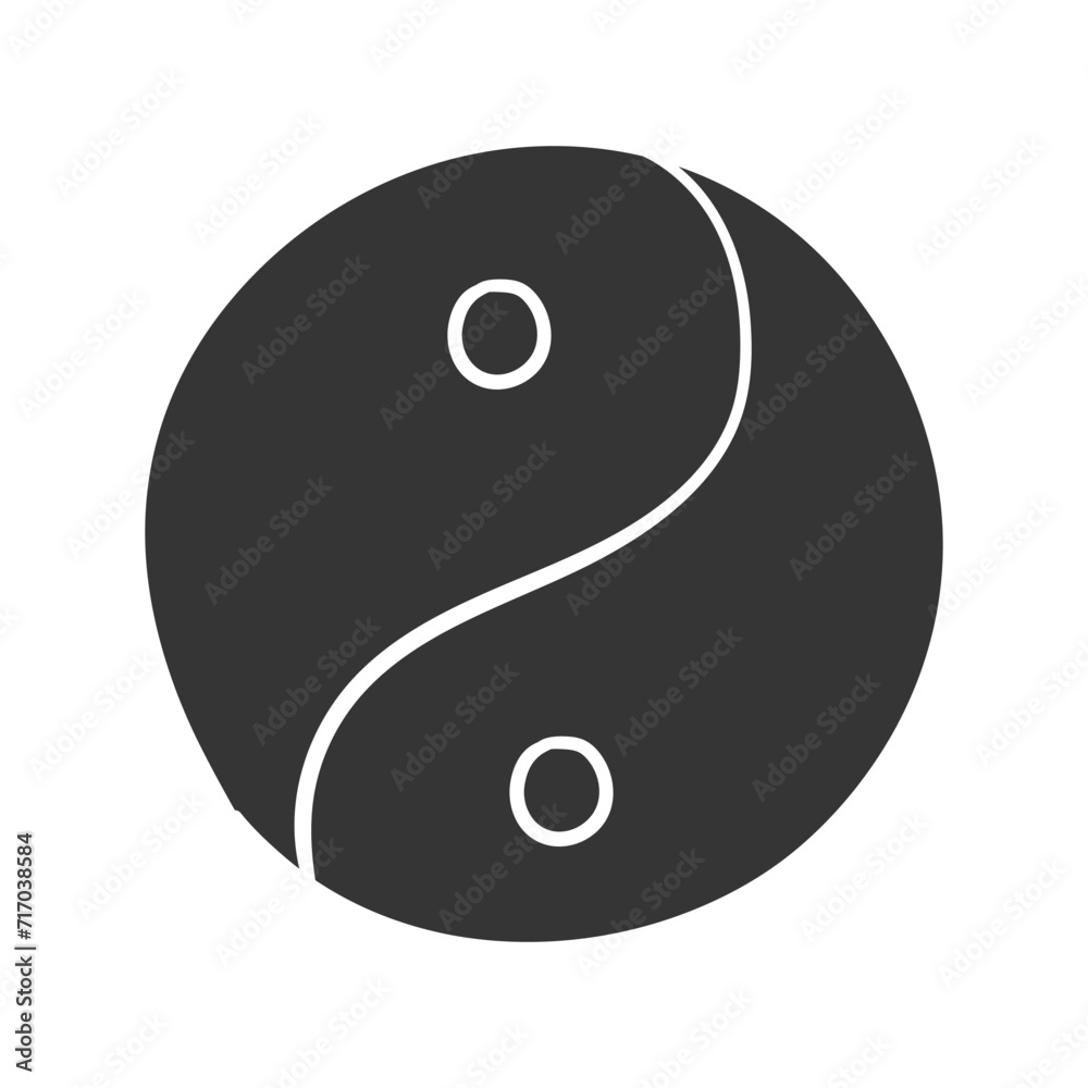 Ying Tang Icon Silhouette Illustration. Balance Vector Graphic ...
