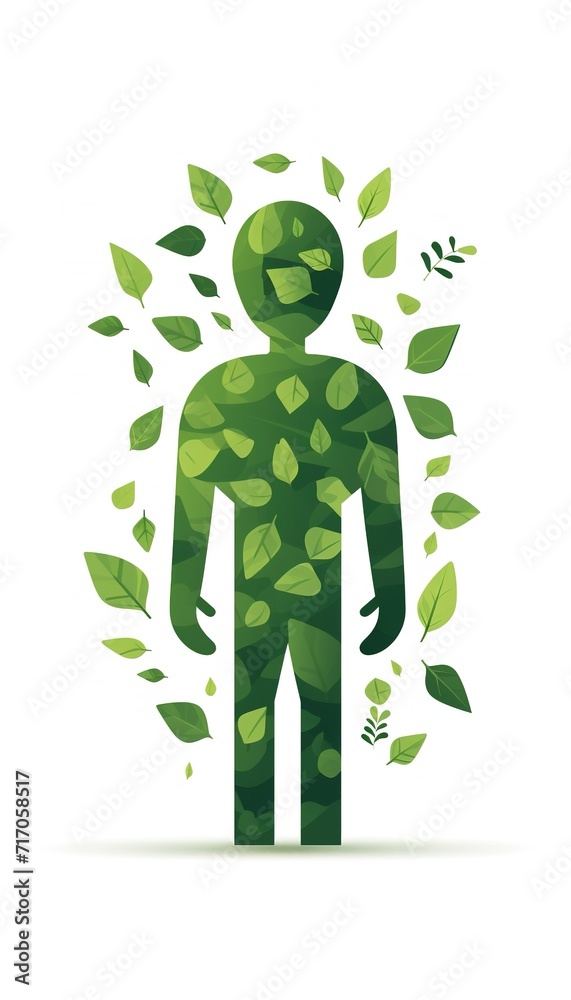 Cartoon 2D, design, green man isolated on white background, green man ...