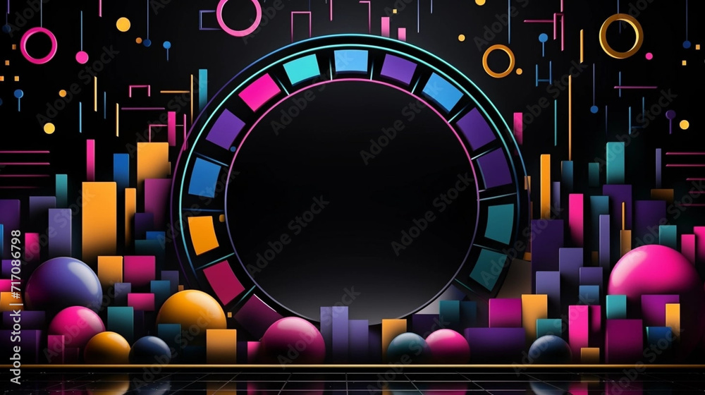 Back To The 90's Backdrop on black background, 90s Theme Party ...