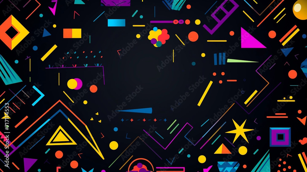 Back To The 90's Backdrop on black background, 90s Theme Party ...