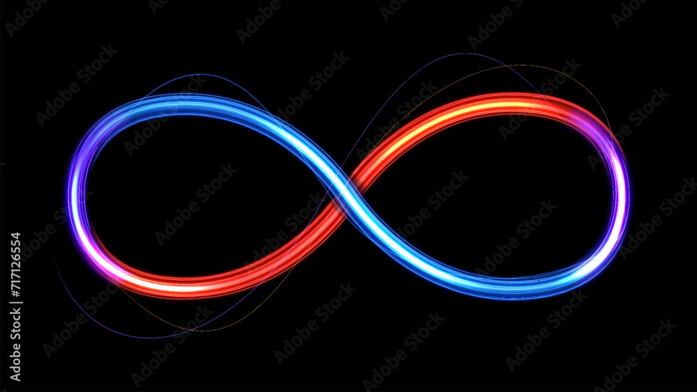 Infinity Colorful Neon Light Background, Vector Illustration Stock ...