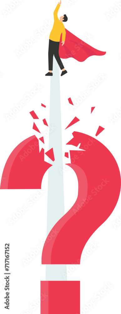 Superman breaks the Question Mark, Question Mark, Asking, Flying ...