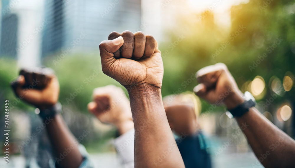 fists raised in unity for equality, symbolizing strength, solidarity ...