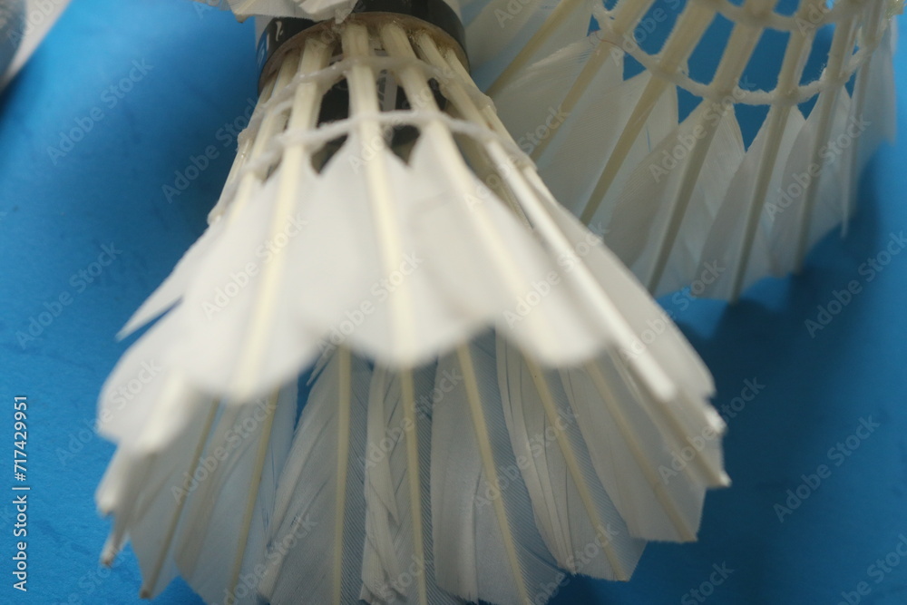 The badminton shuttlecocks used by badminton players are used indoors ...