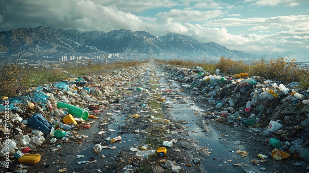 Trash Piles in Remote Areas. Trash piles in remote areas or regions ...