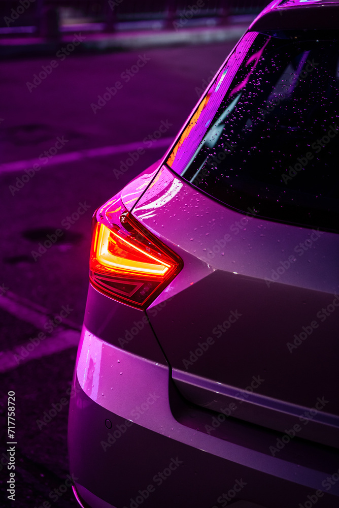 Stock-Foto „tail light of small hatchback. Vertical close-up image of ...