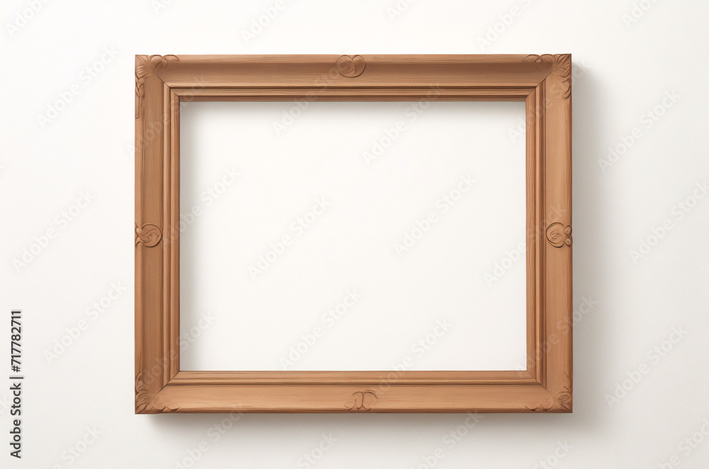 Marco vertical rectangular fino de madera clara colgado en una pared ...