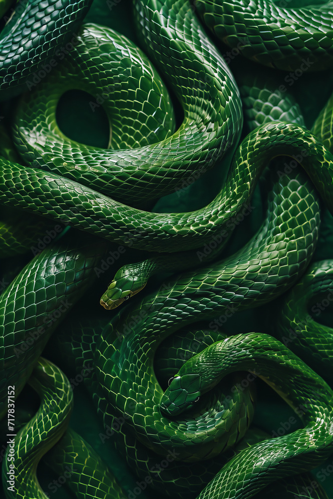 green snakes top view pattern Stock Photo | Adobe Stock