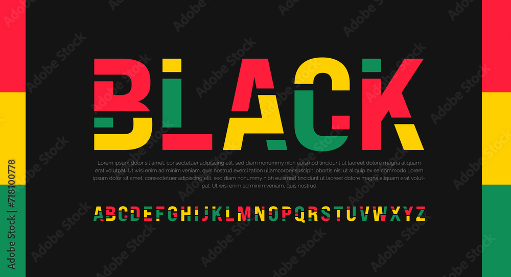 African American Black history month Modern creative minimal abstract ...