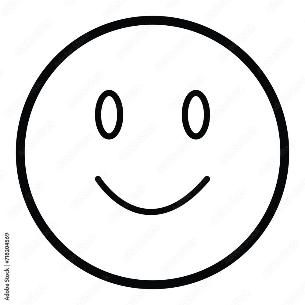 Happy face emoji outline icon. linear style sign for mobile concept and ...