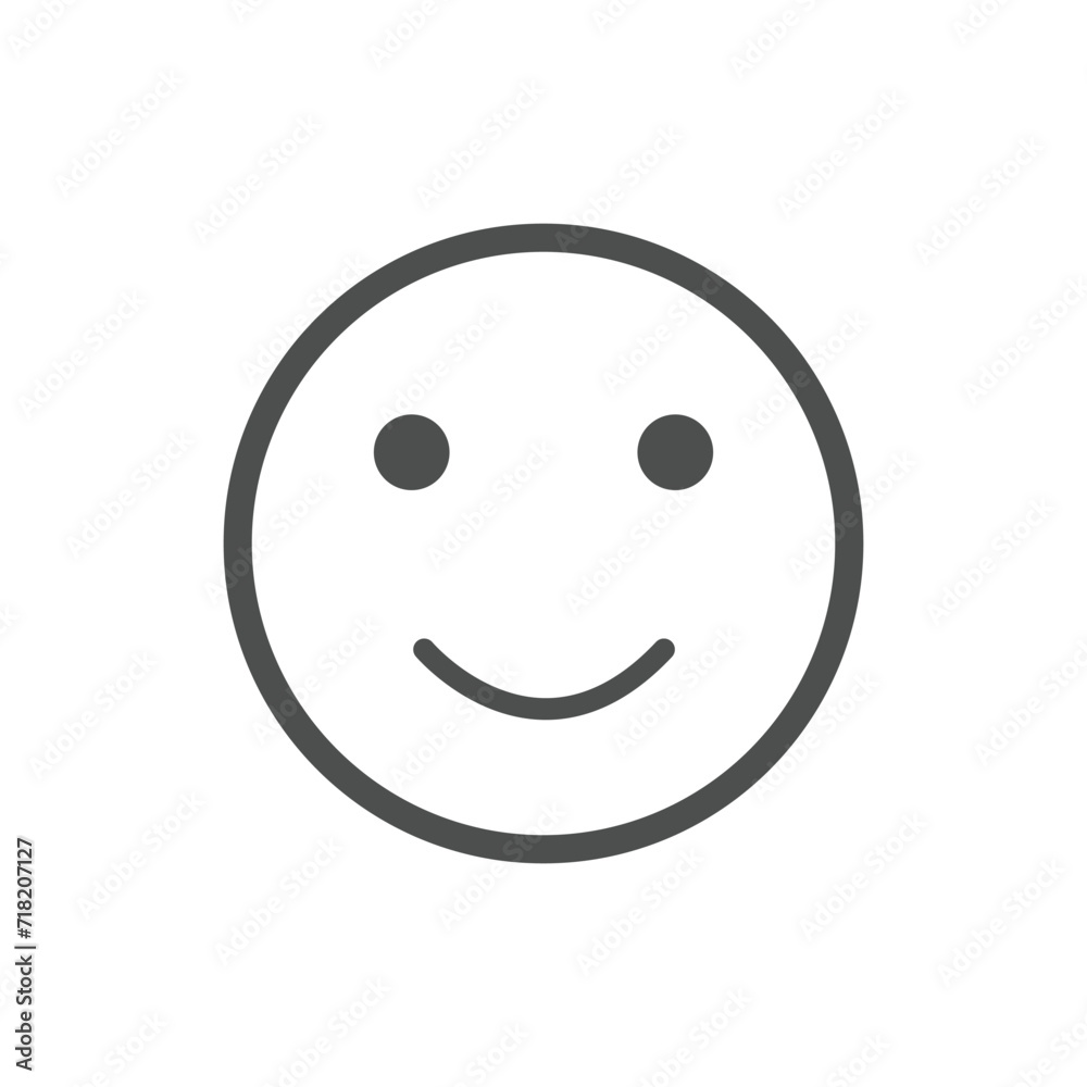 Smiley emoji line icon. Happy, success, satisfaction face symbol ...