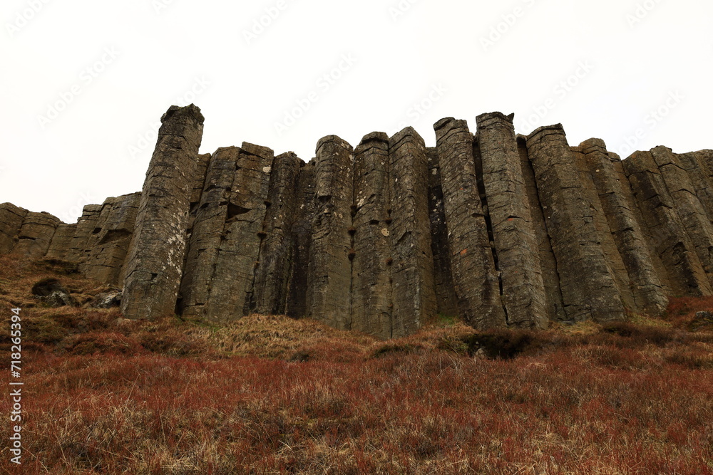 Gerðuberg is a cliff of dolerite, a coarse-grained basalt rock, located ...
