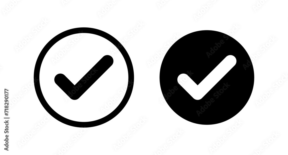 Check mark icon set Stock Vector | Adobe Stock