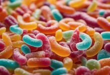 Gummy Worm Candy Close-up Free Stock Photo - Public Domain Pictures