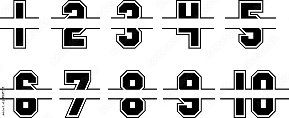 Alphabet Split Monogram, Split Letter Monogram, Alphabet Frame Font ...